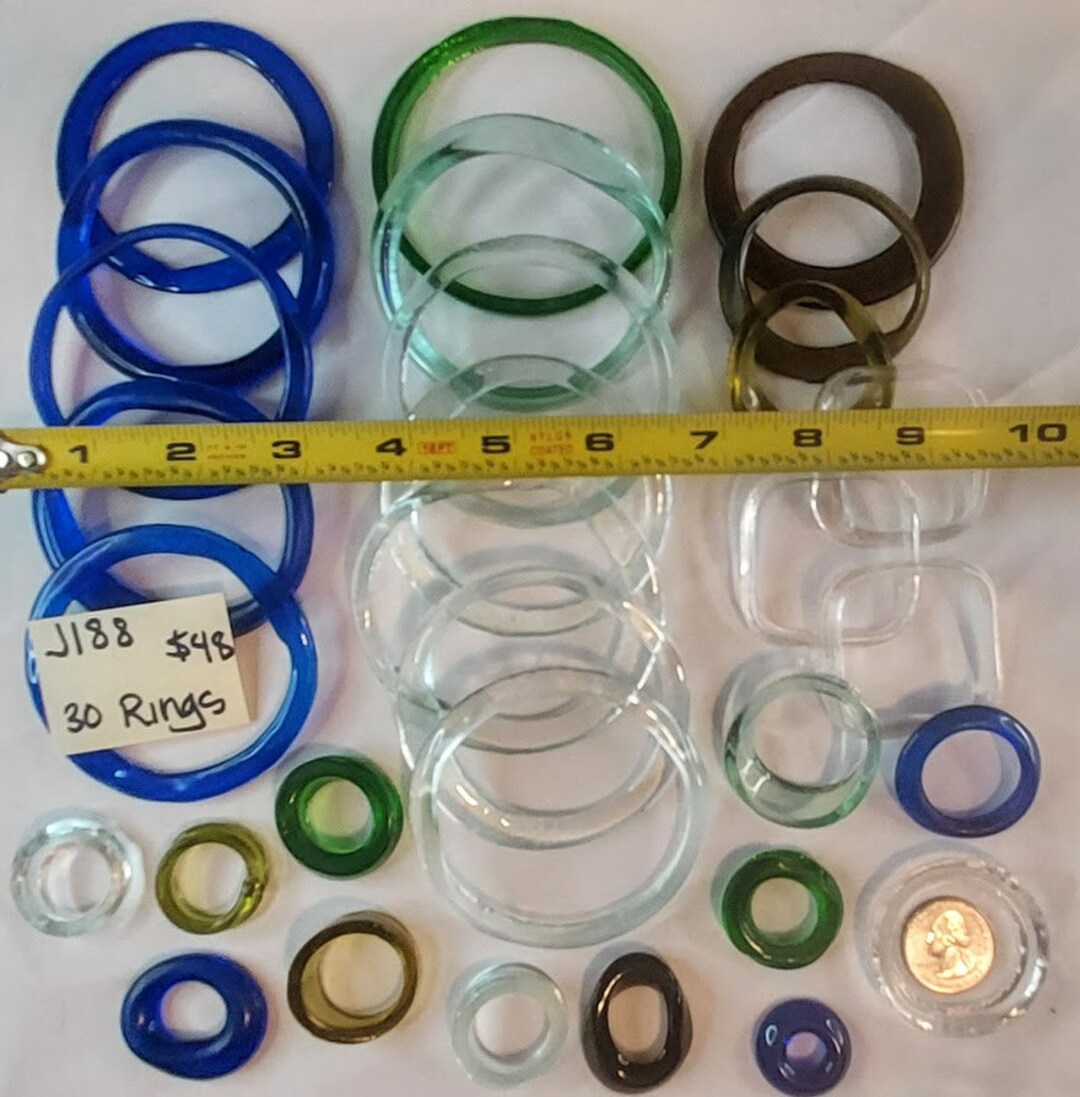 DIY J188 Recycled Glass Rings From Bottles, Add Beads, Shells, Bells ...