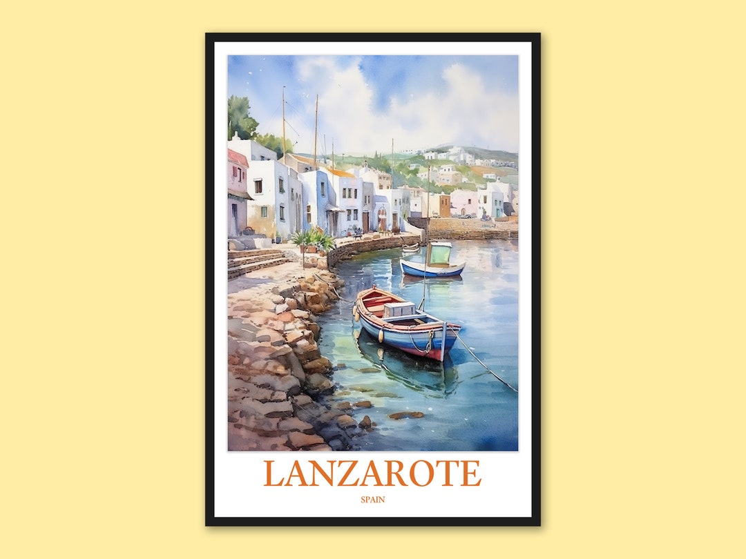 Lanzarote Village Print: Spain Travel Poster, Island Wall Art - Etsy UK