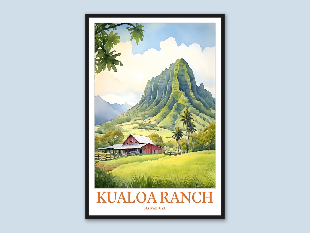 Kualoa Ranch Poster Kualoa Ranch Wall Art Kualoa Ranch Print - Etsy