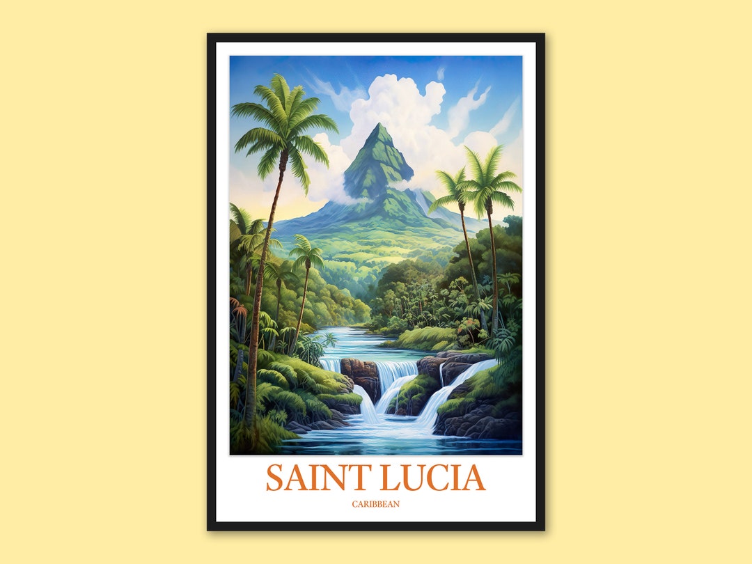 Saint Lucia Travel Poster: Caribbean Wall Art Print - Etsy
