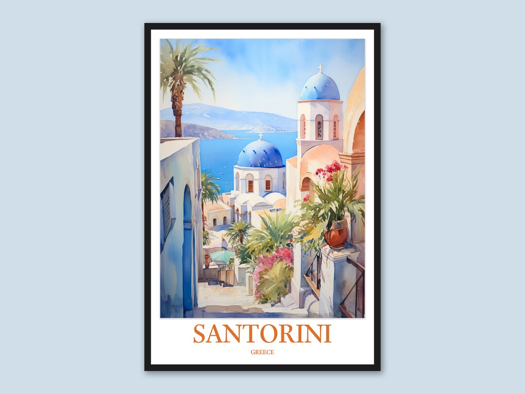 Santorini Wall Art Santorini Poster Santorini Wall Decor - Etsy