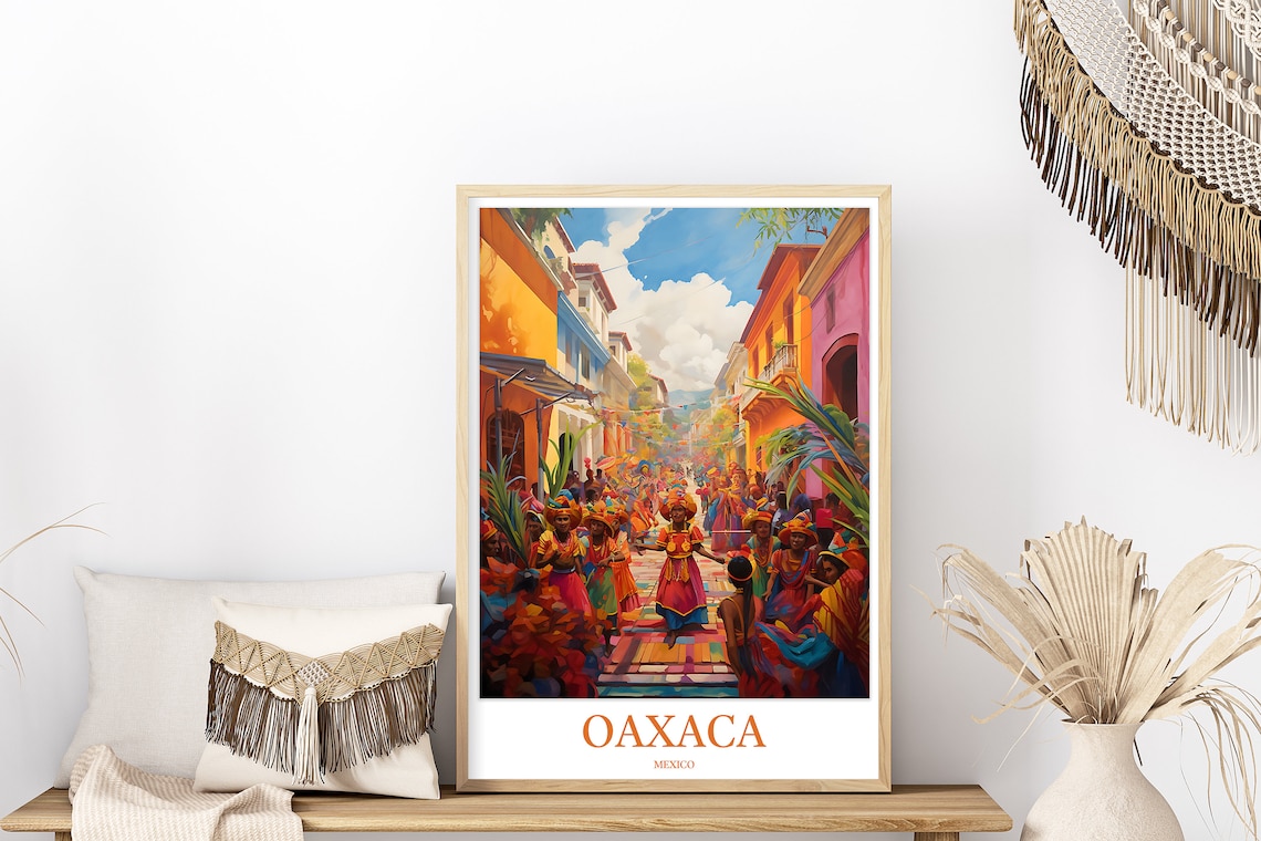 Oaxaca Wall Art Oaxaca Print Oaxaca City Poster Oaxaca Marimba Decor ...