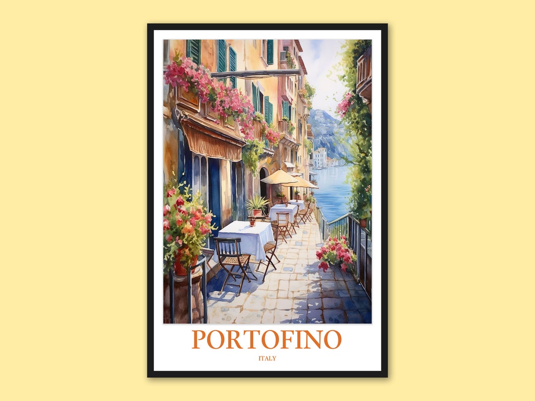 Portofino Poster Portofino Travel Print Wall Art Portofino Print ...