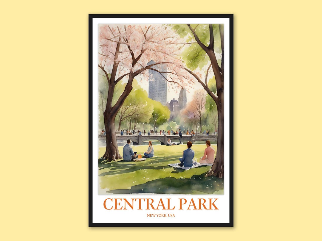 Central Park Print Central Park Poster Central Park Travel Wall Art ...