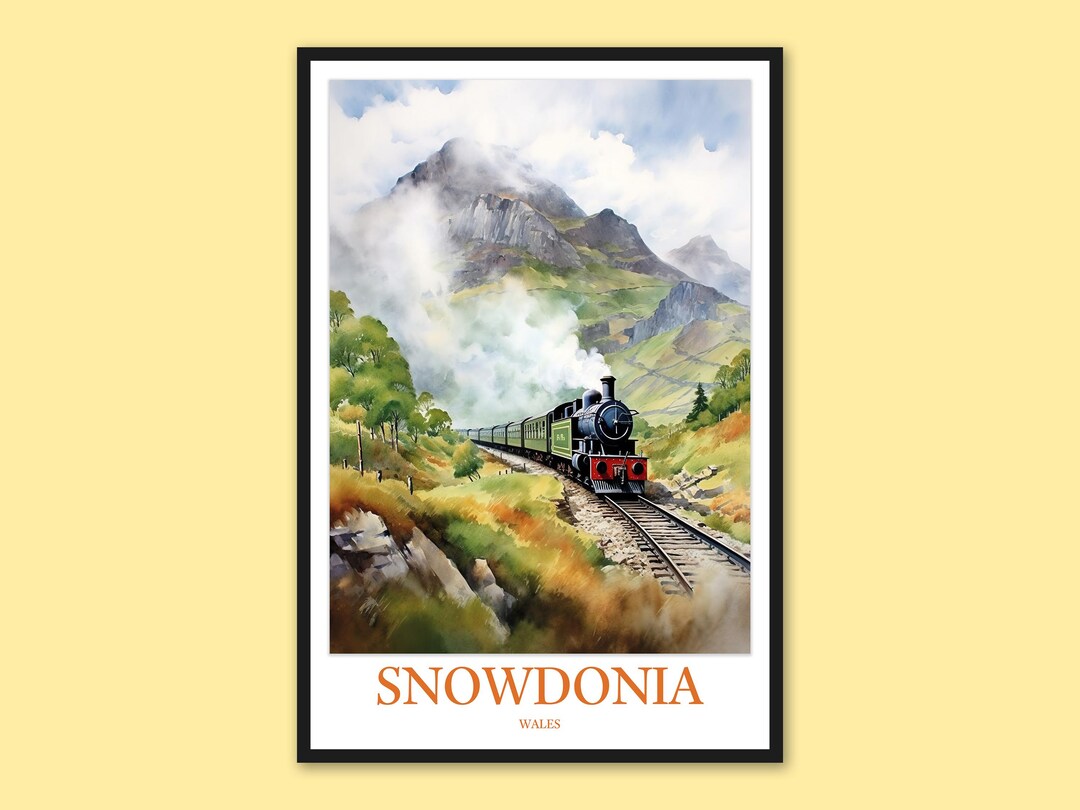 Snowdonia Travel Poster: Snowdon Mountain Railway Print - Etsy