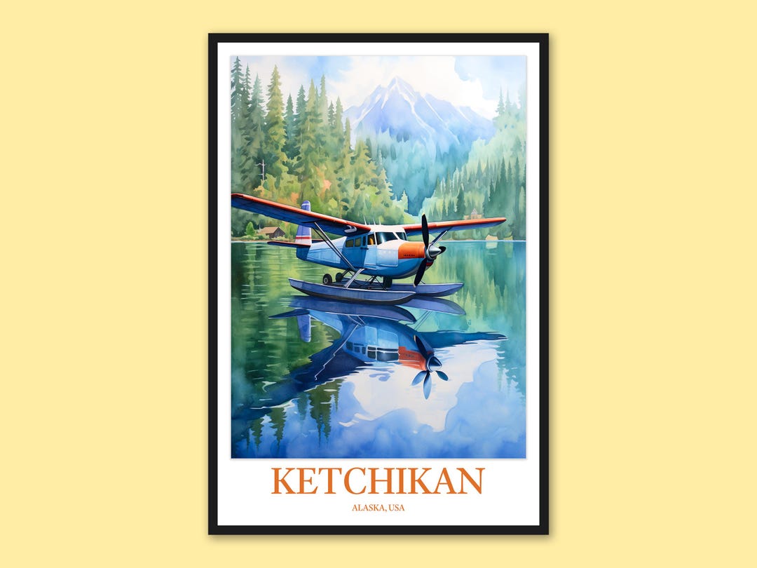 Ketchikan Alaska Seaplane Travel Poster: Wall Art Print - Etsy