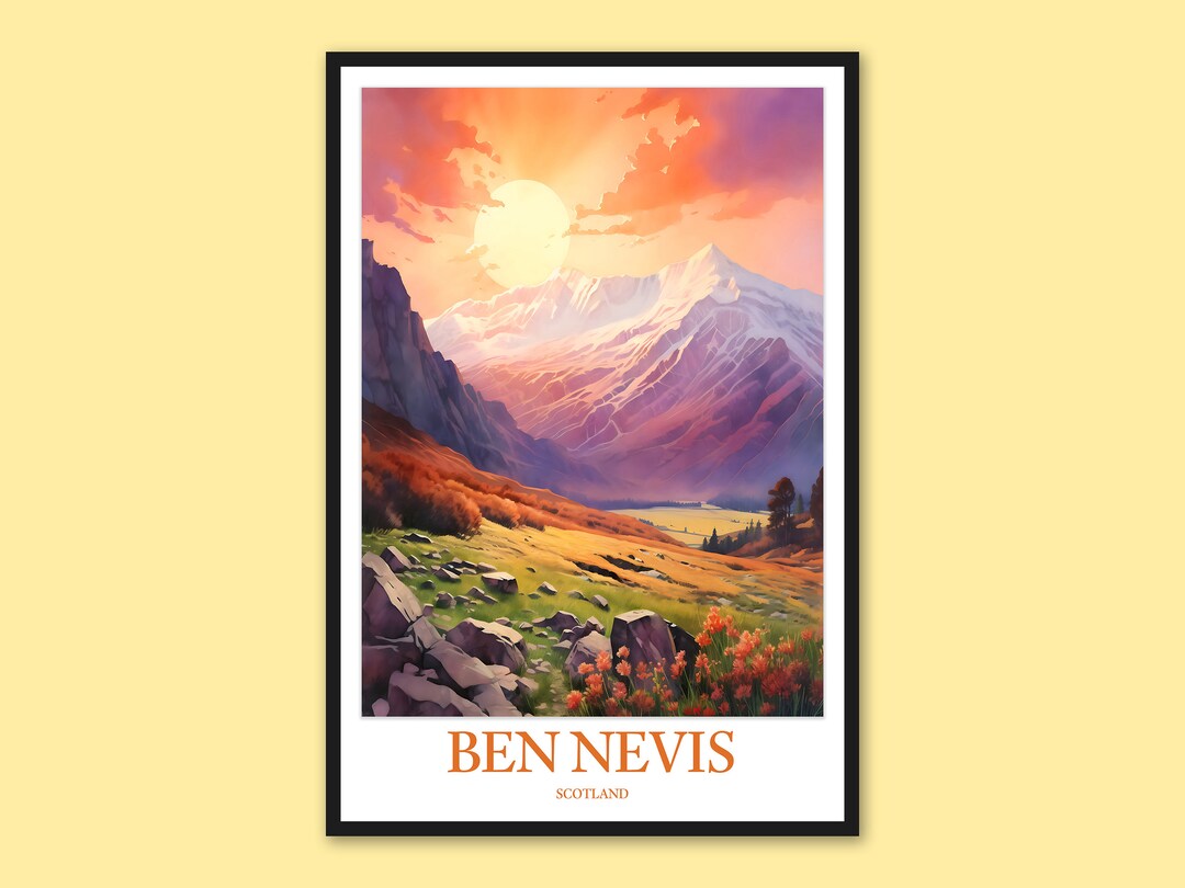 Ben Nevis Wall Art Ben Nevis Poster Ben Nevis Print Ben Nevis Mountain ...