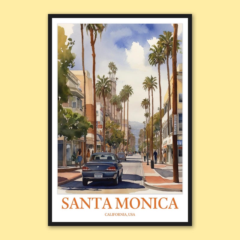 Santa Monica Poster - Etsy