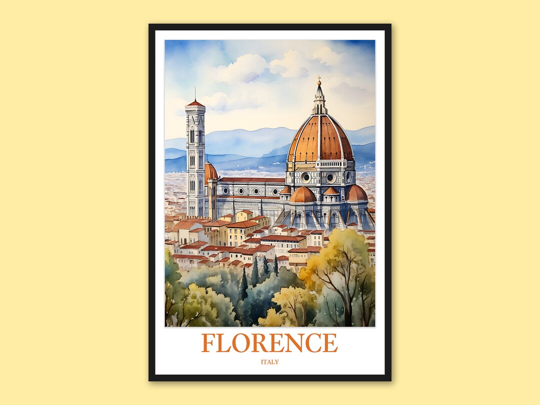 Florence Travel Poster: Italy Wall Art Print - Etsy