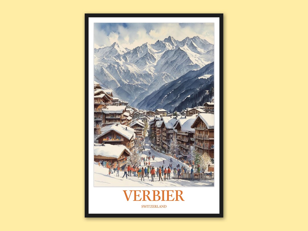 Verbier Wall Decor Verbier Poster Verbier Travel Wall Art Verbier Print ...