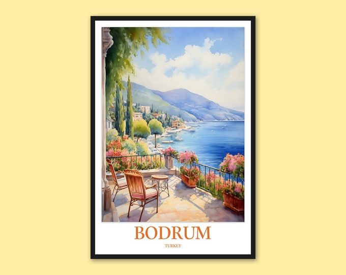 Bodrum Travel Poster, Bodrum Peninsula Poster, Turkey Poster, Bodrum ...