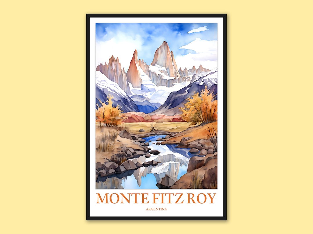 Monte Fitz Roy Print Monte Fitz Roy Travel Print Wall Art Monte Fitz ...