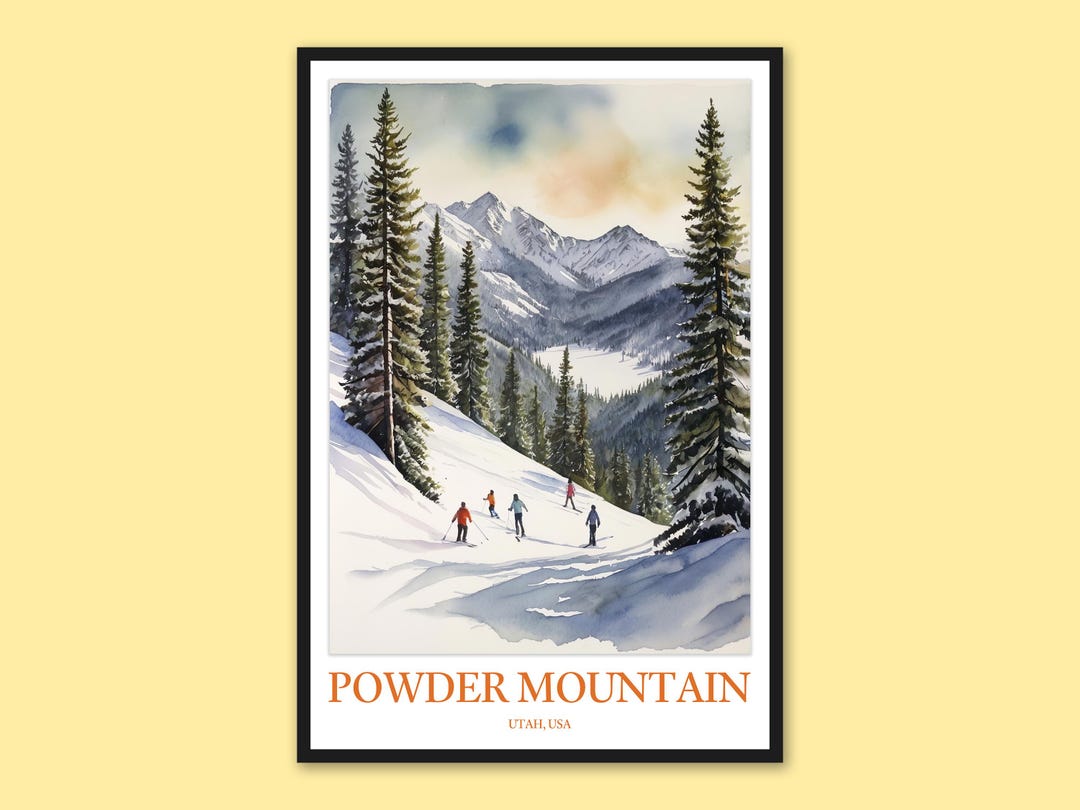 Powder Mountain Travel Print Wall Art Powder Mountain Poster Powder ...