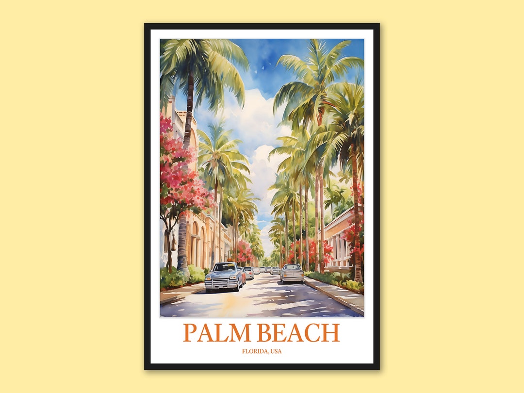 Palm Beach Print Palm Beach Poster Palm Beach Travel Wall Art Palm