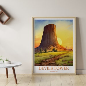 Devils Tower Print Art Devils Tower Poster Devils Tower Wall Art Devils ...