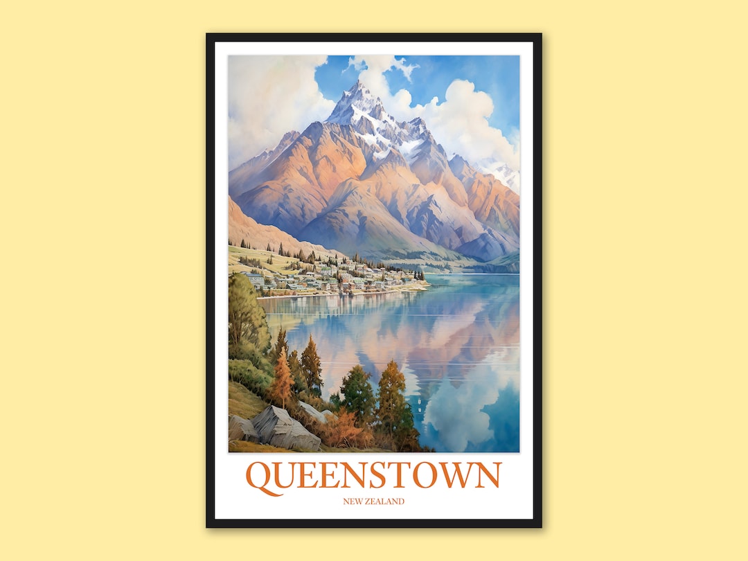 Queenstown Poster Queenstown Travel Print Wall Art Queenstown Print ...
