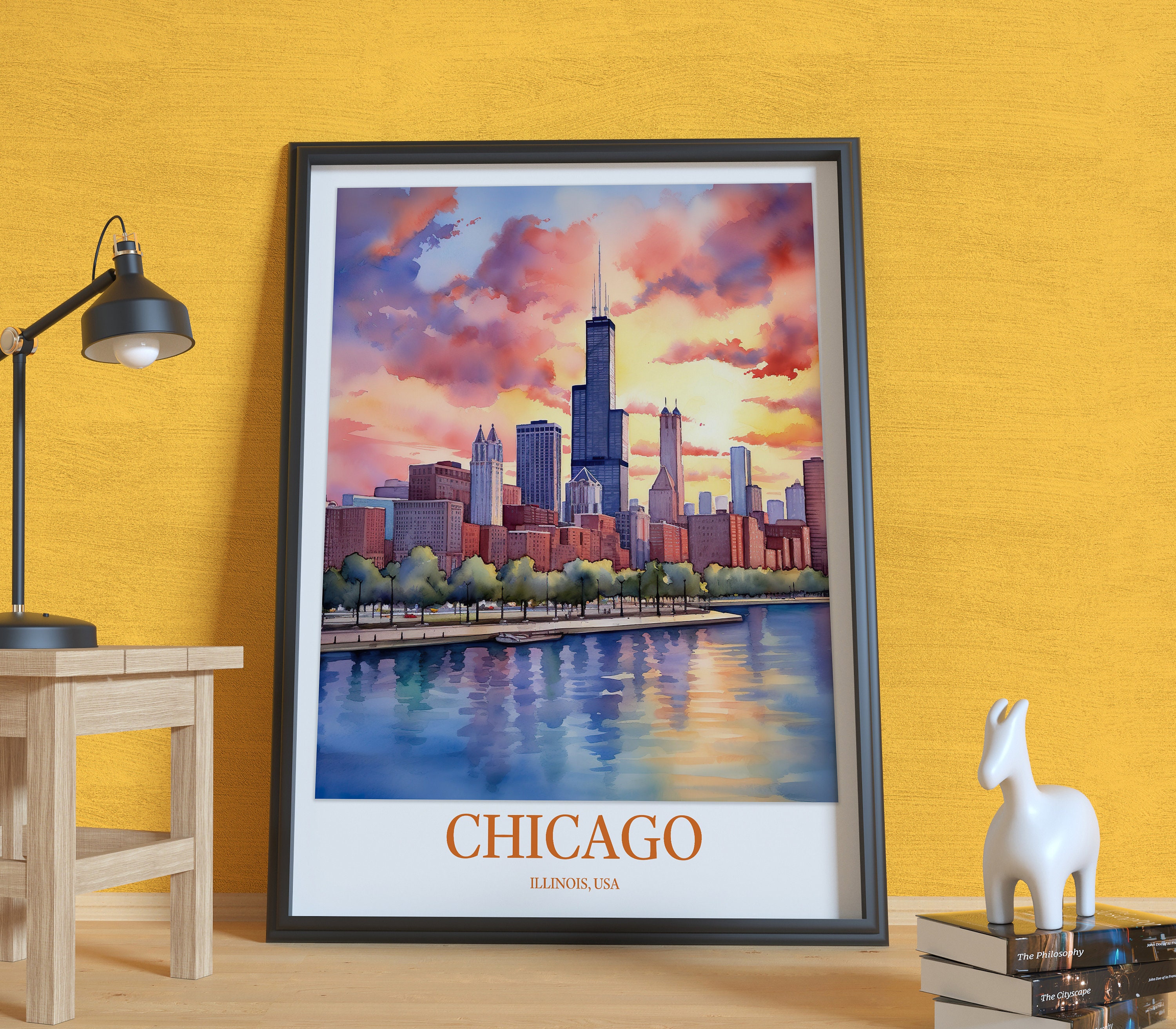 Chicago Wall Art Chicago Poster Chicago Print Art Chicago Wall Decor ...
