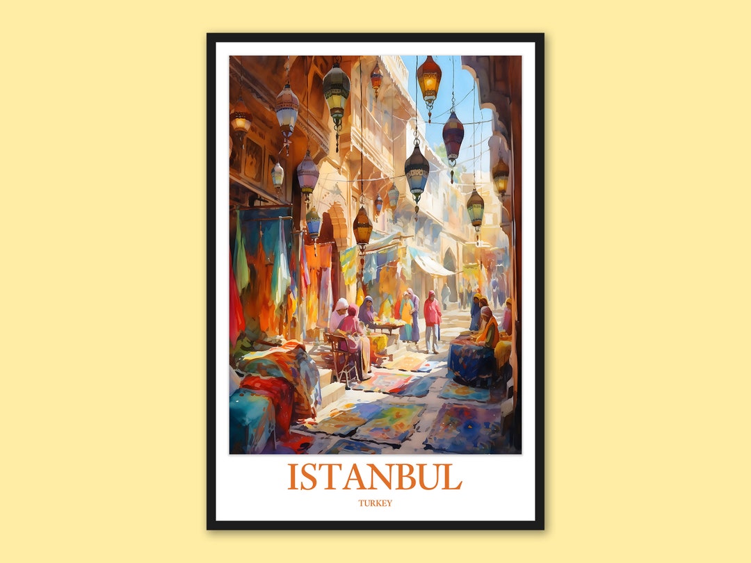Istanbul Grand Bazaar Print: Colorful Turkey Travel Wall Art - Etsy
