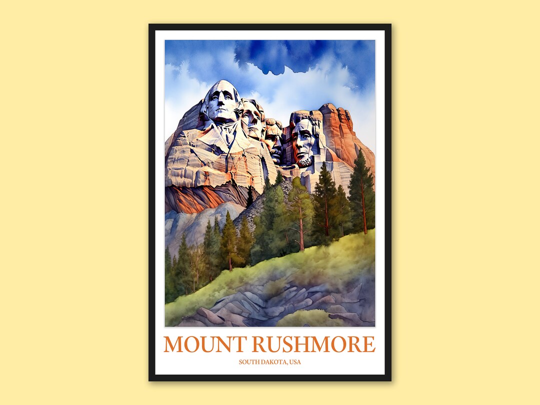Mount Rushmore Print: South Dakota Travel Poster - Etsy