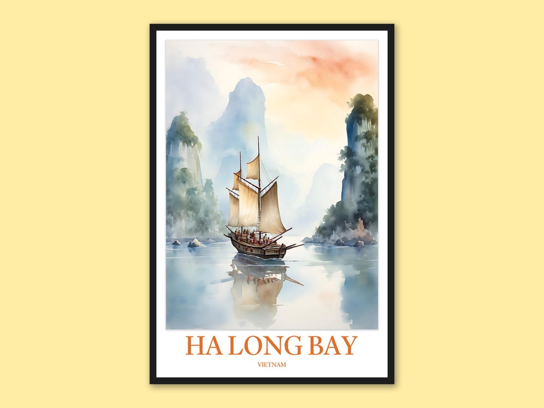 Ha Long Bay Poster Ha Long Bay Wall Decor Ha Long Bay Travel Wall Art ...