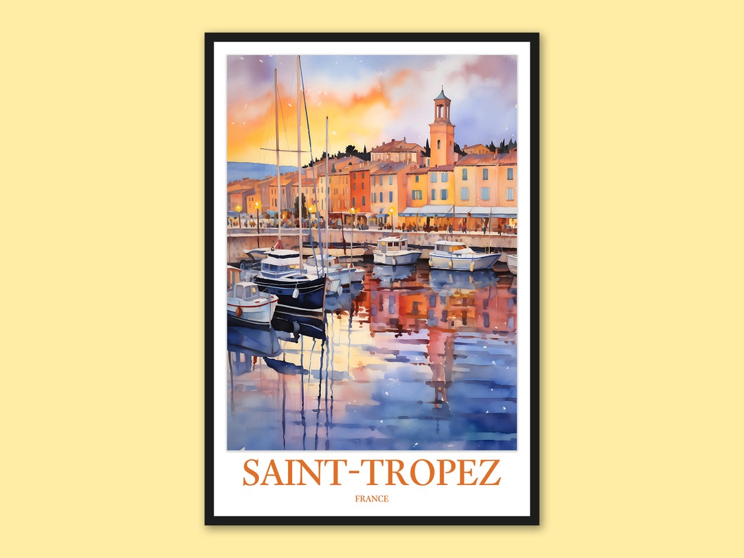Saint-tropez Wall Art Saint-tropez Poster Saint-tropez Print Saint-tropez Wall Decor St Tropez ...