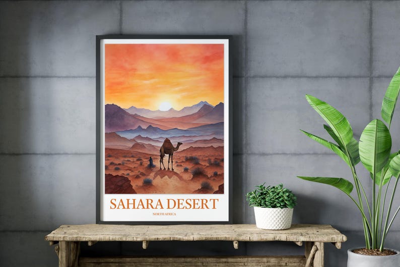 Sahara Desert Travel Poster: North Africa Wall Art - Etsy