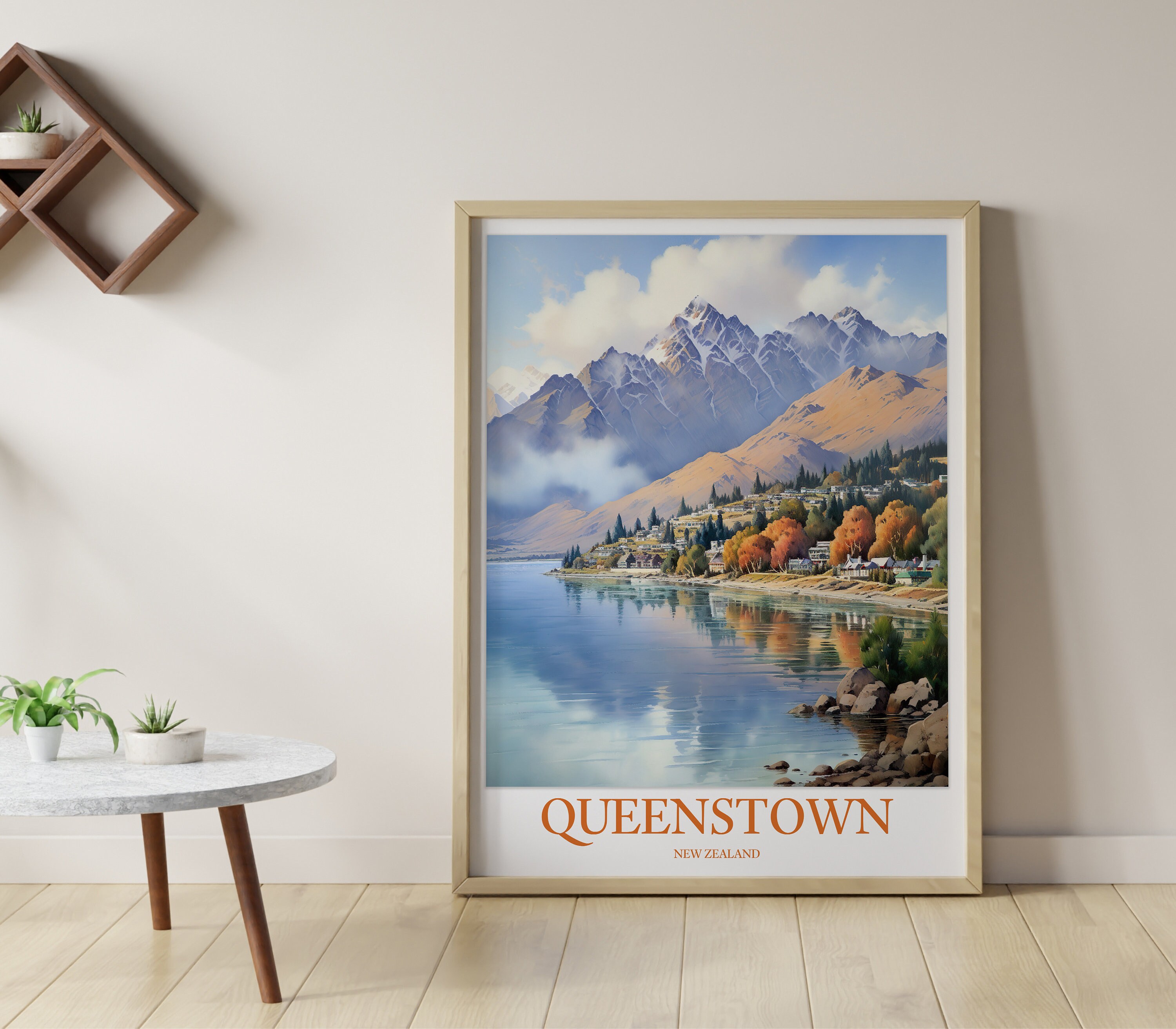 Queenstown Print Queenstown Poster Queenstown Travel Print Wall Art ...