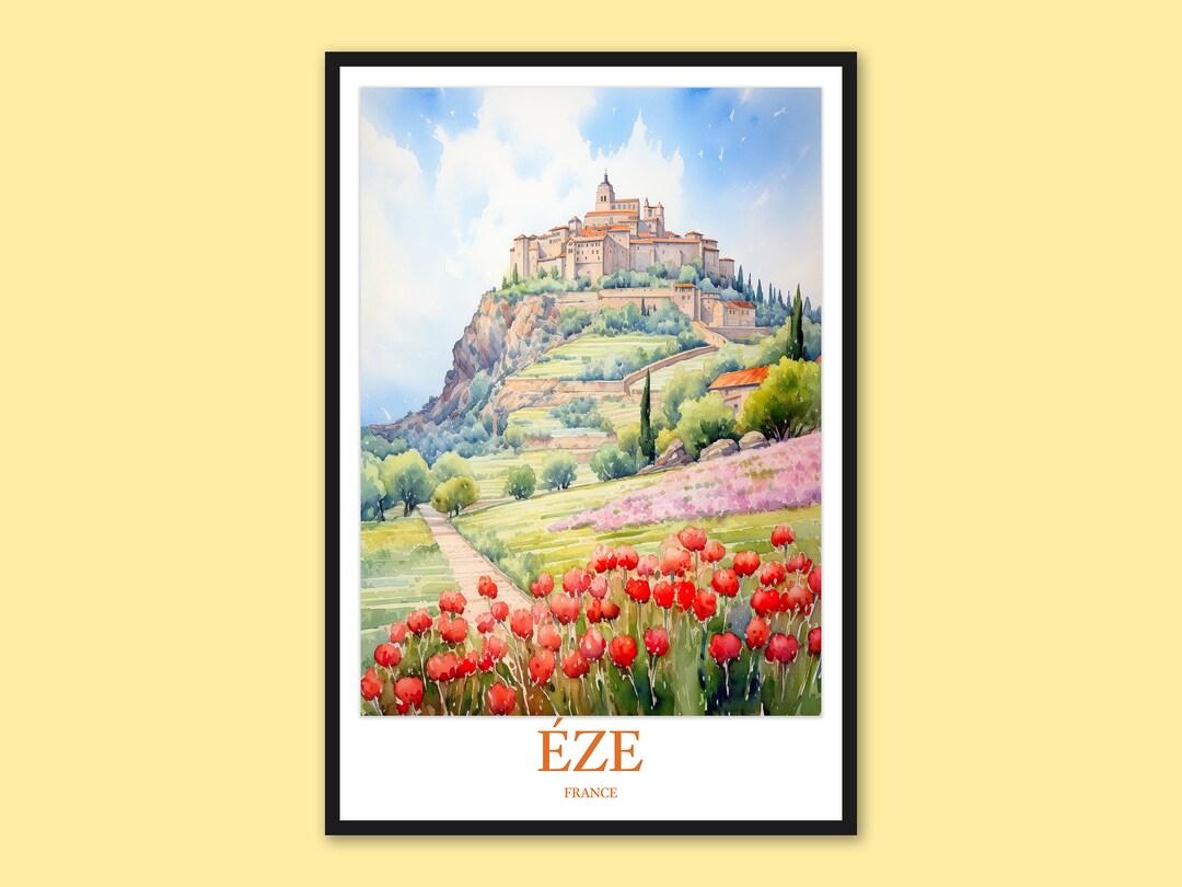 Éze Print Éze Poster Eze Wall Art Éze Wall Decor Eze Village Travel ...