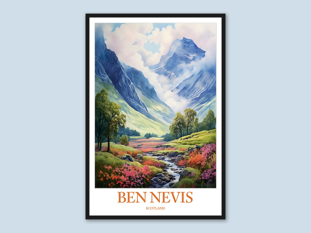 Ben Nevis Print Ben Nevis Wall Art Ben Nevis Poster Ben Nevis Mountain ...