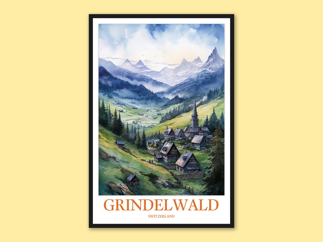 Grindelwald Switzerland Travel Poster: Swiss Wall Art - Etsy