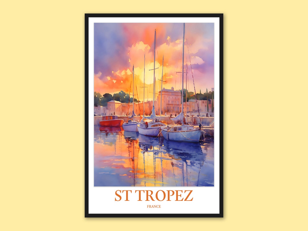 St Tropez Wall Art St Tropez Print Art St Tropez Poster St Tropez Wall Decor St Tropez Travel ...