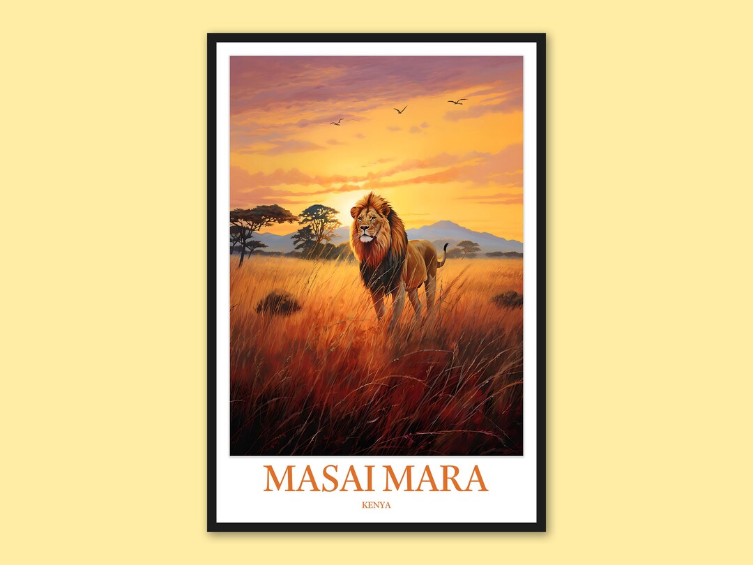 Masai Mara Wall Decor Masai Mara Poster Masai Mara Travel Print Wall ...