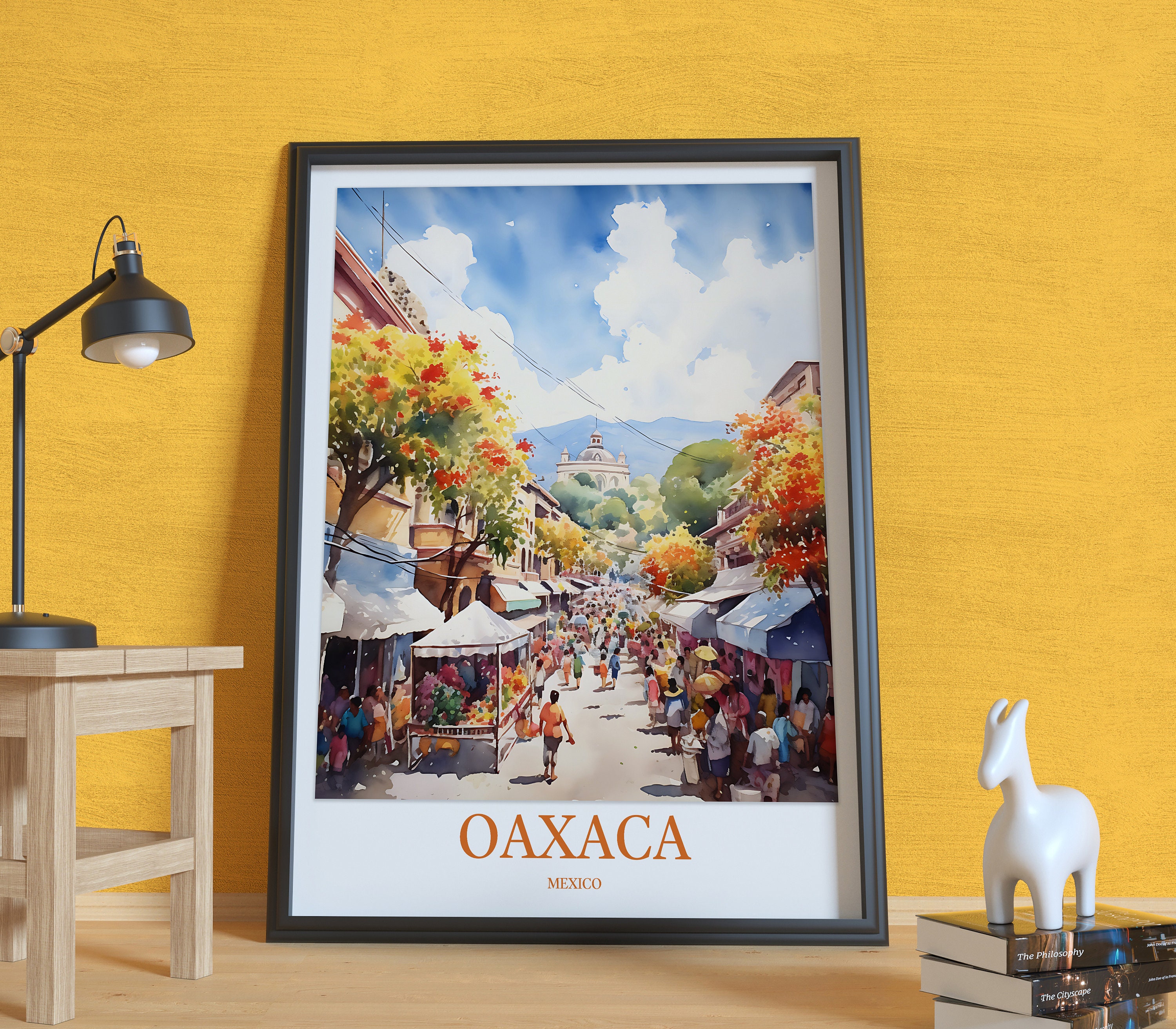 Oaxaca Poster Oaxaca Wall Art Oaxaca City Print Watercolor Oaxaca Wall ...