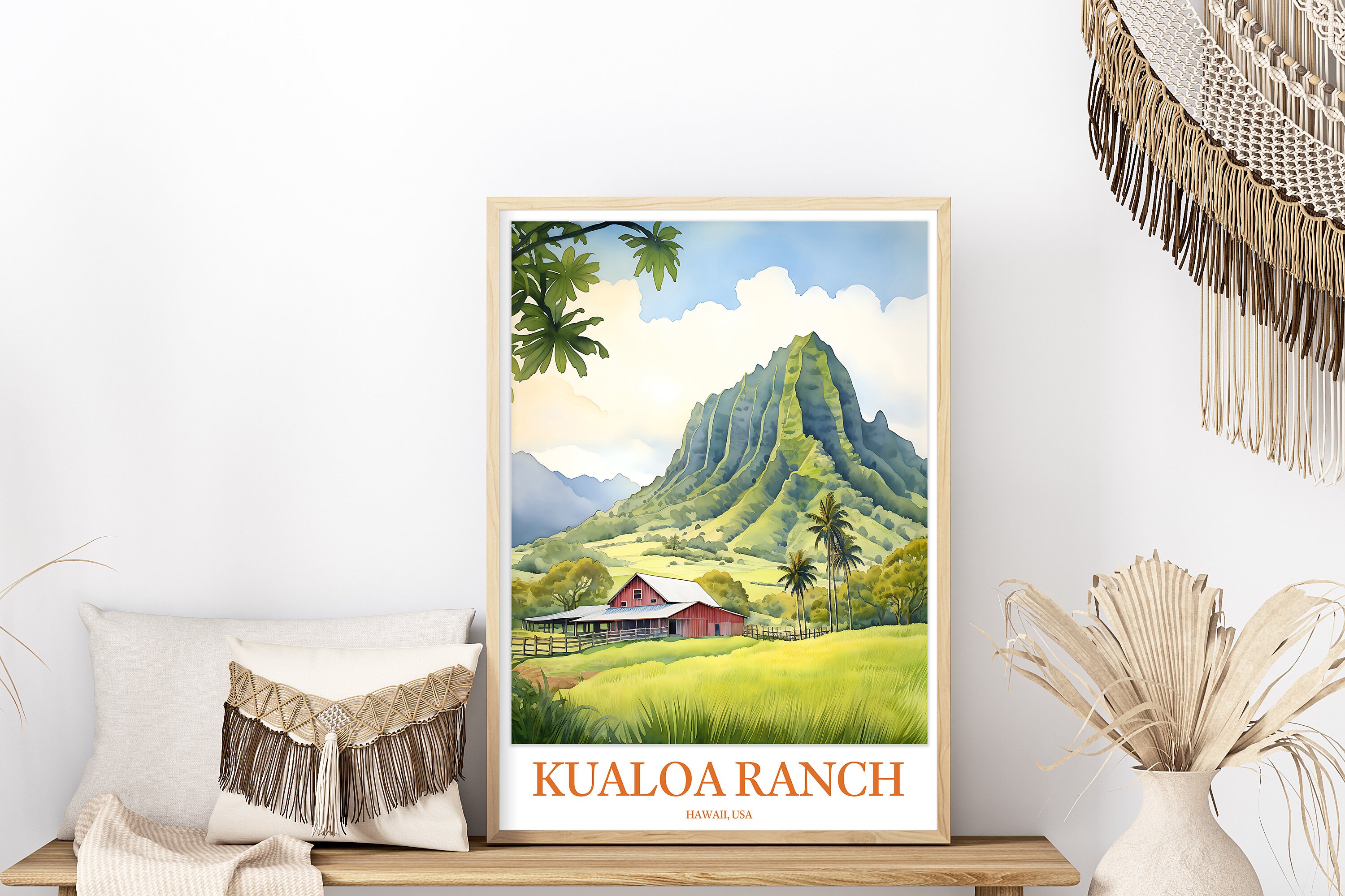 Kualoa Ranch Poster Kualoa Ranch Wall Art Kualoa Ranch Print Art Decor ...