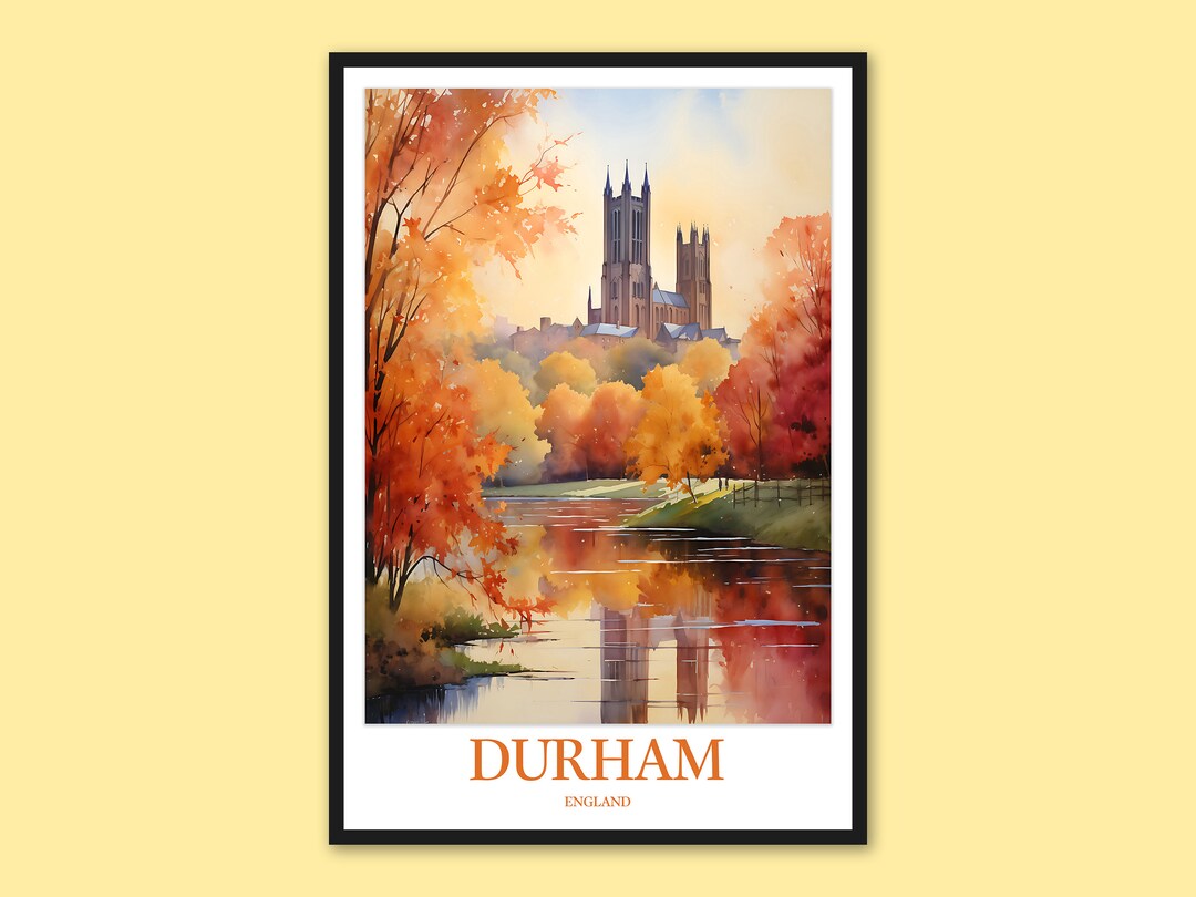 Durham Wall Art Durham Poster River Wear Durham Cathedral Print Durham ...