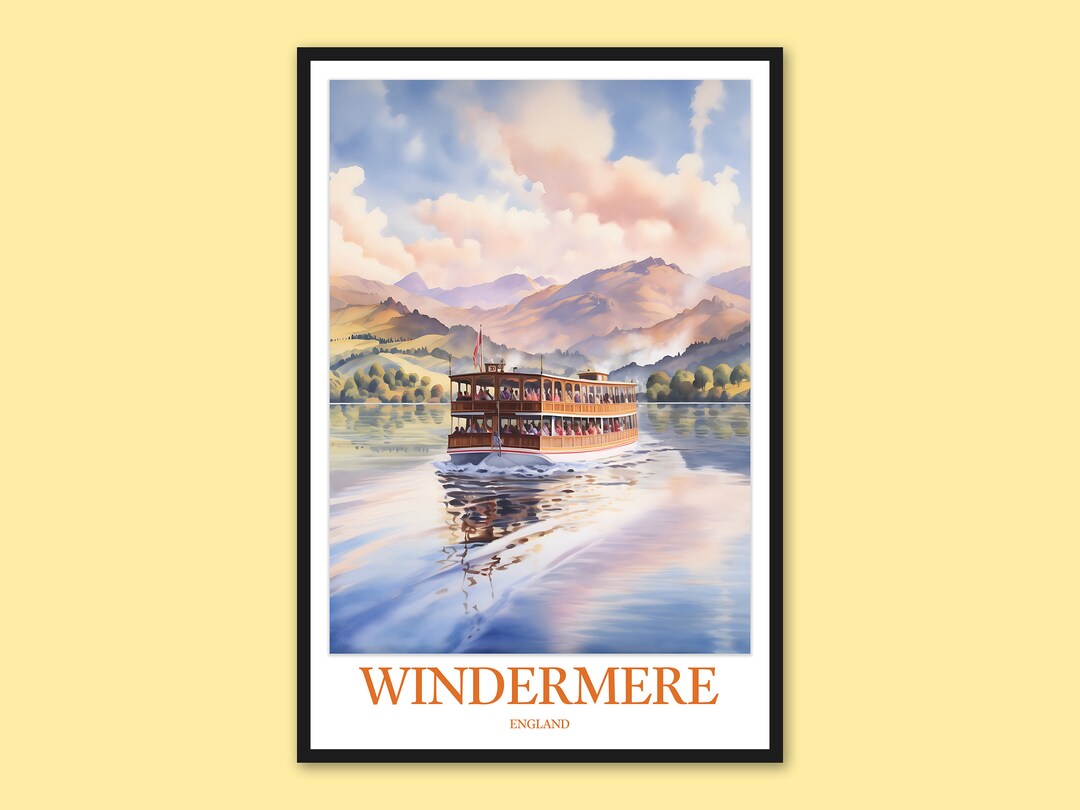 Windermere Poster Windermere Print Windermere Travel Print Wall Art ...