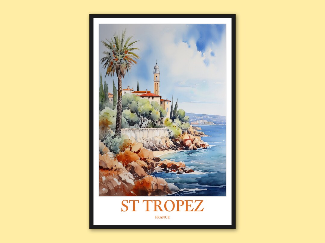 St Tropez Poster St Tropez Wall Art St Tropez Print Art St Tropez Wall Decor St Tropez Travel ...