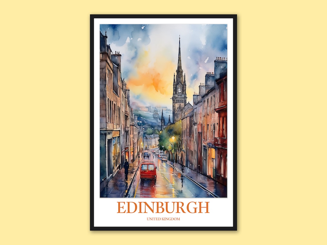 Edinburgh Wall Art Edinburgh Poster Edinburgh Print Art Edinburgh Wall ...