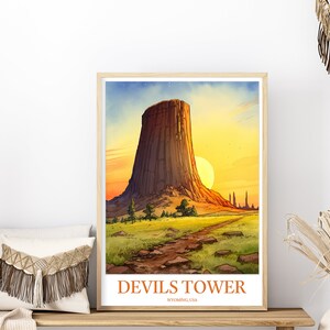 Devils Tower Print Art Devils Tower Poster Devils Tower Wall Art Devils Tower Wall Decor Devils ...