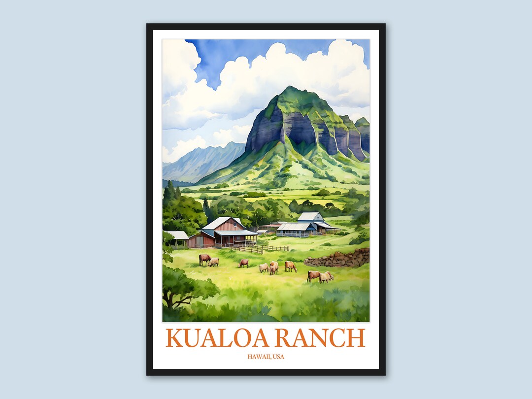 Kualoa Ranch Wall Art Kualoa Ranch Poster Kualoa Ranch Print - Etsy