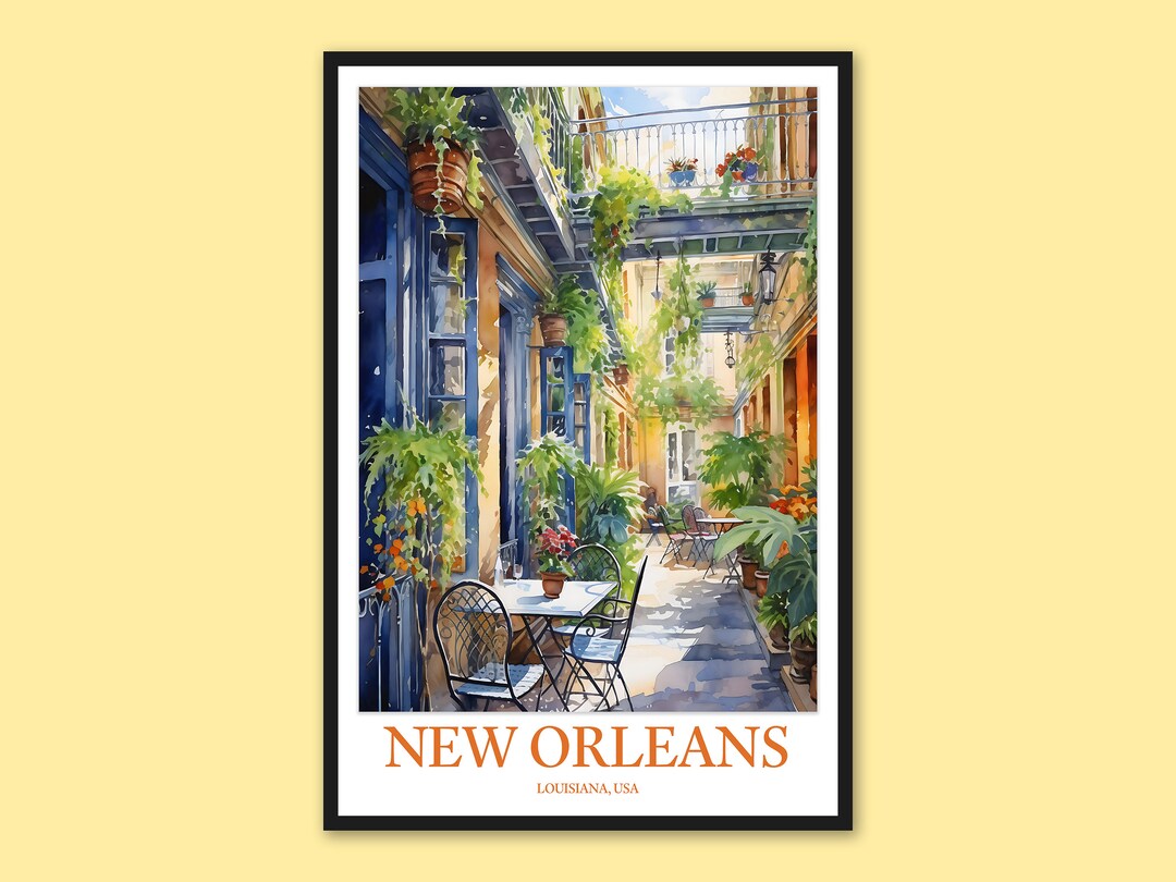 New Orleans Print French Quarter Poster Art New Orleans Poster New ...