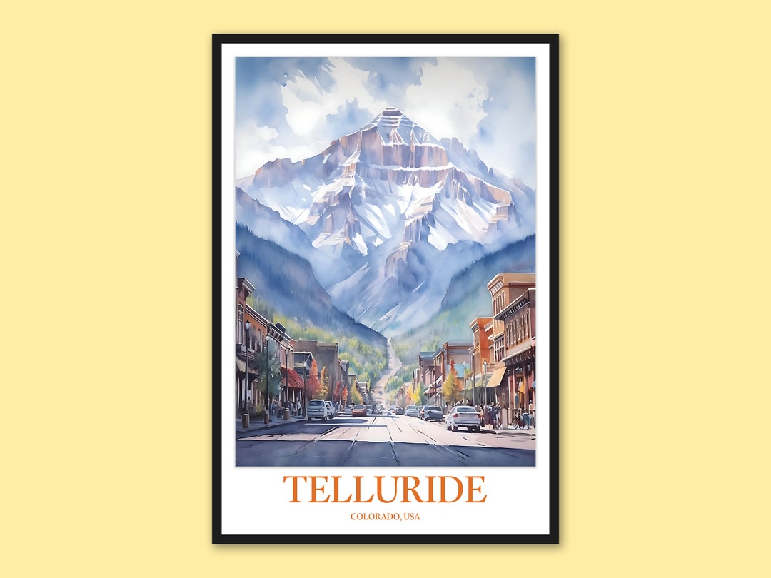 Telluride Colorado Travel Poster: Winter Mountain Art - Etsy