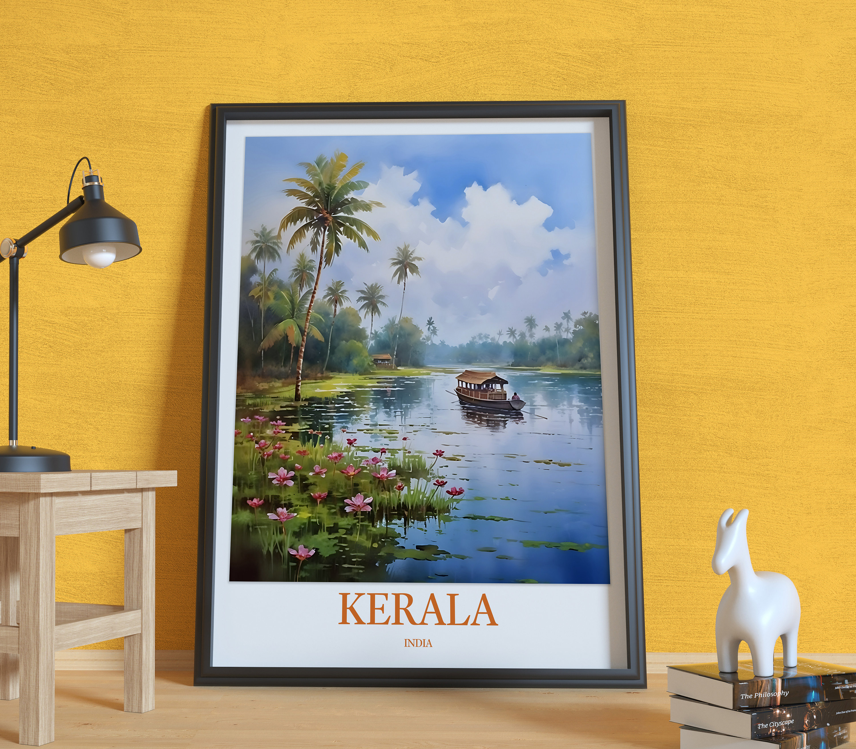 Kerala Poster Kerala Print Kerala Wall Art Kerala Palmlined Backwater ...
