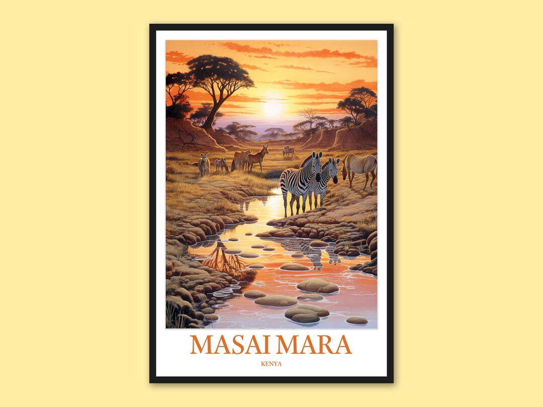 Masai Mara Travel Print Wall Art Masai Mara Wall Decor Masai Mara Print ...