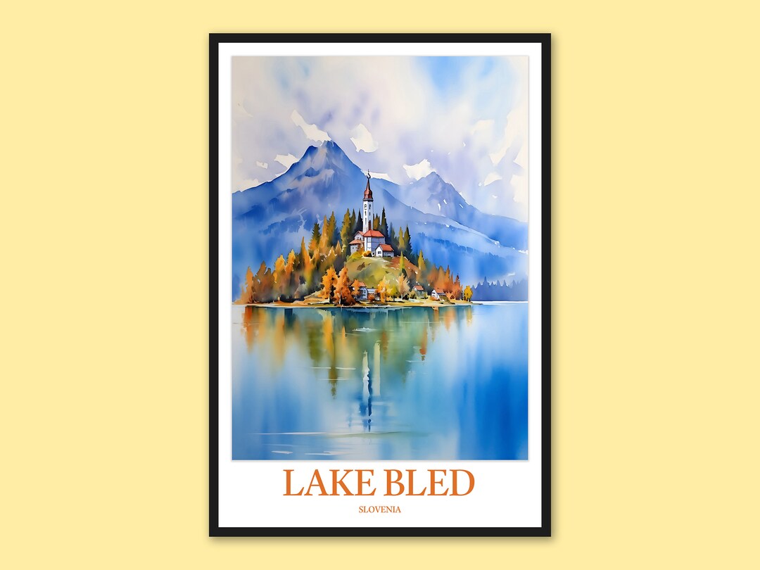 Lake Bled Print Art Lake Bled Poster Lake Bled Wall Art Lake Bled Wall ...