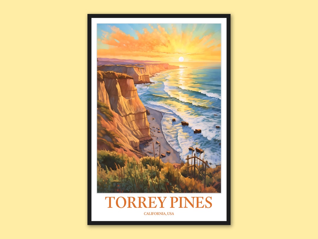 Torrey Pines Poster Torrey Pines Travel Print Wall Art Torrey Pines ...