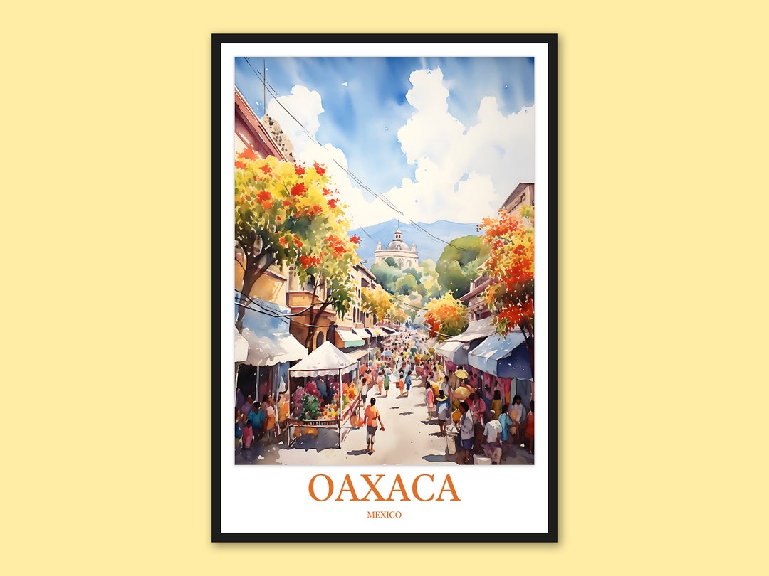 Oaxaca Poster Oaxaca Wall Art Oaxaca City Print Watercolor Oaxaca Wall ...