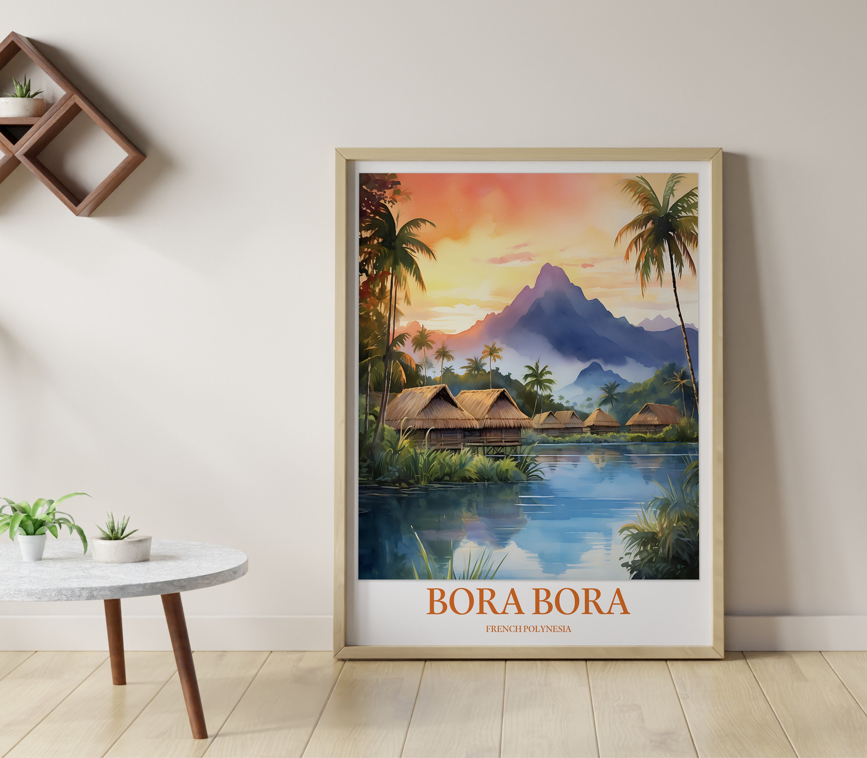 Bora Bora Poster French Polynesia Poster Bora Bora Bungalow - Etsy