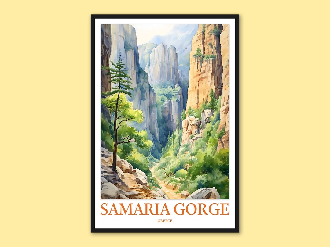 Samaria Gorge Print: Crete National Park Travel Poster - Etsy