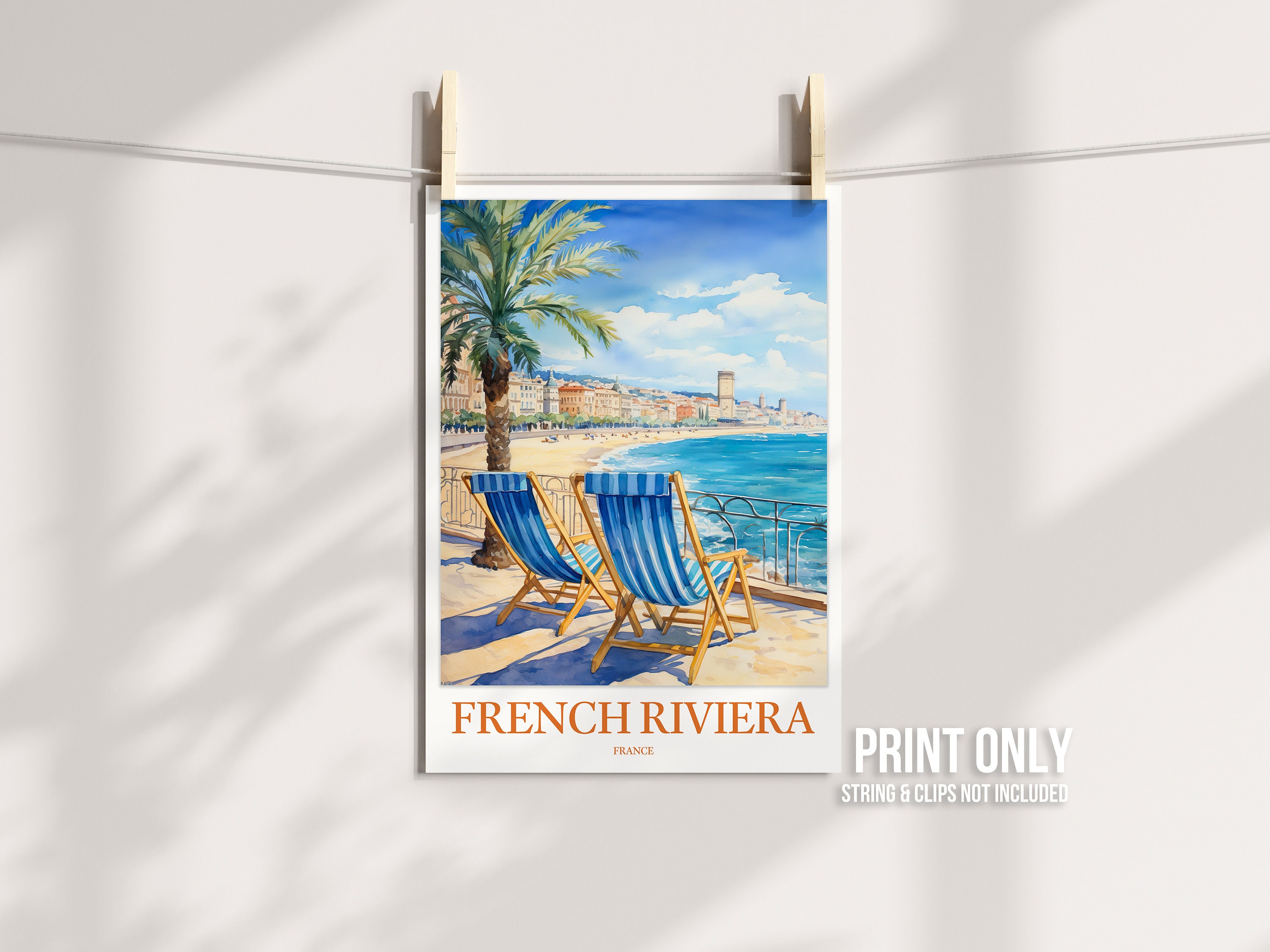 French Riviera Wall Art French Riviera Poster French Riviera Print ...